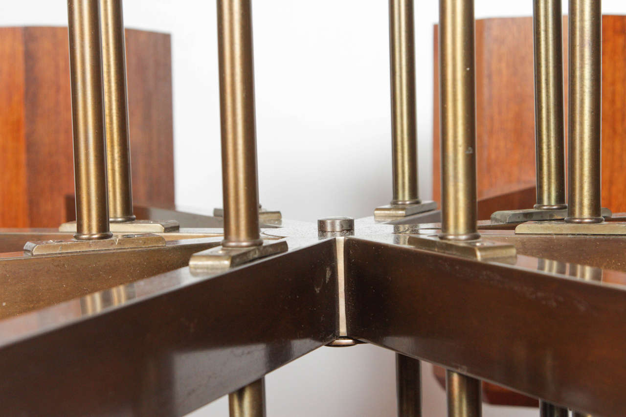 Massive Walnut and Brass Mid-Century Fixture at 1stDibs
