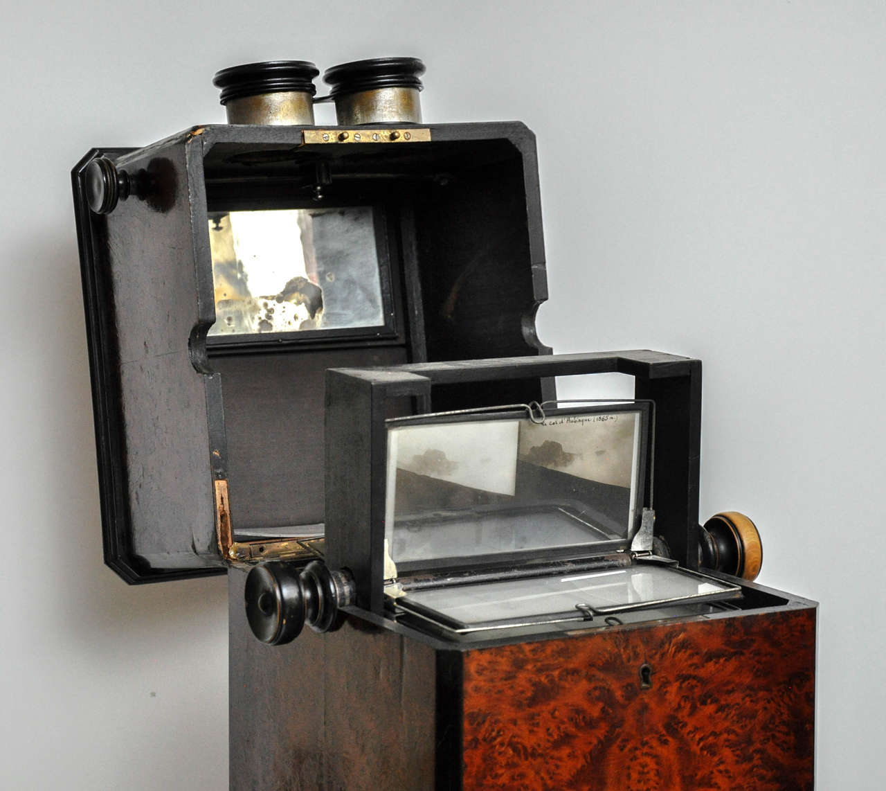 French Antique Stereoscope with 100 Glass Slides, circa 1900 at 1stDibs