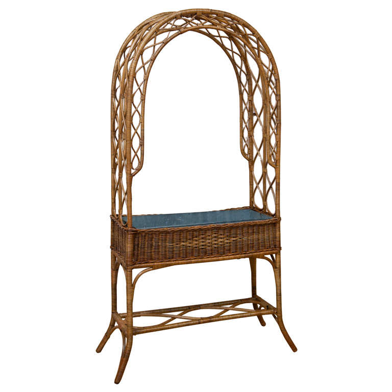 Antique Wicker Planter at 1stDibs | vintage wicker planter, antique ...