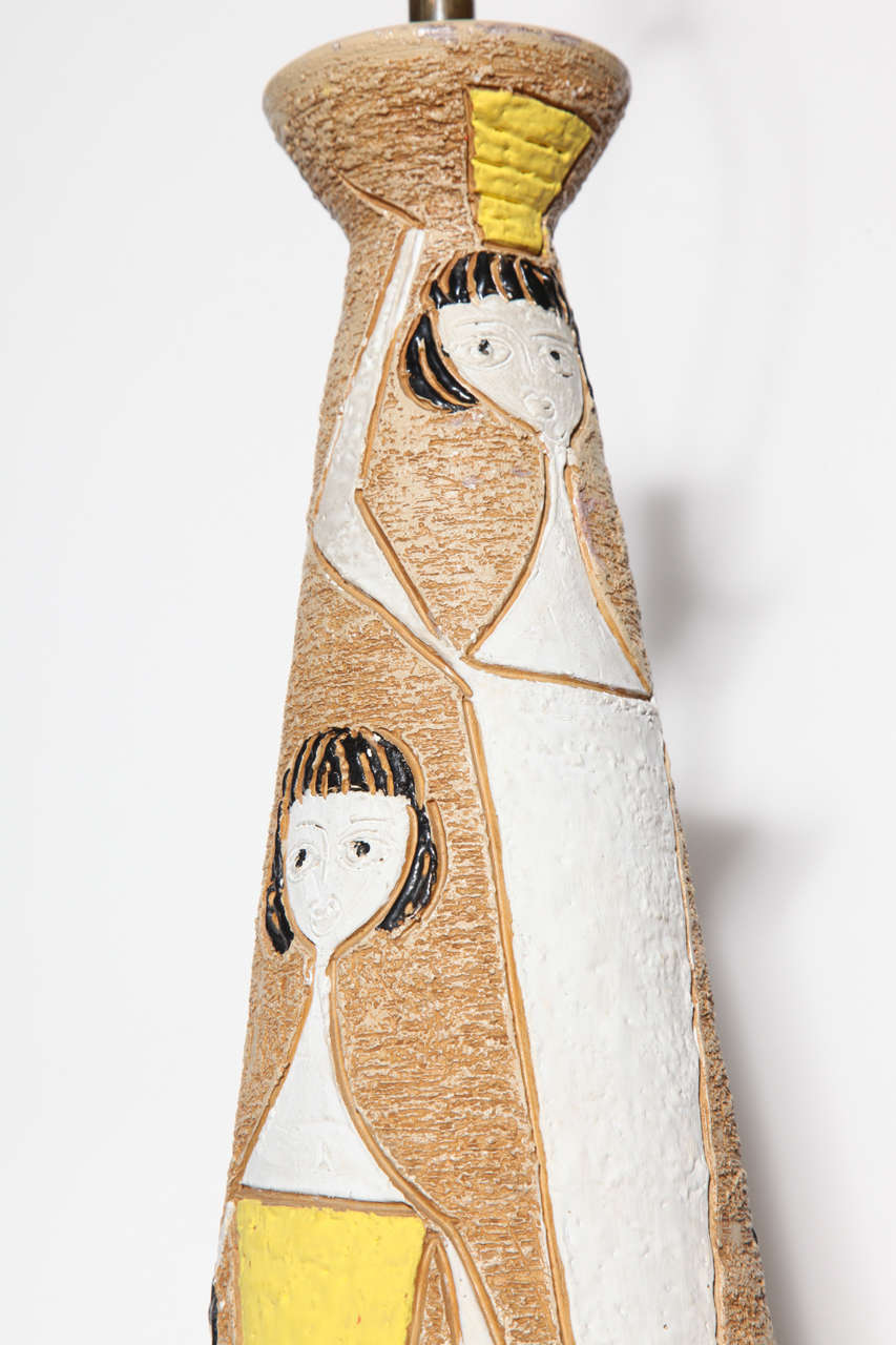 Substantial Frederick Weinberg Fine Art In Plaster Figurine Table Lamp ...