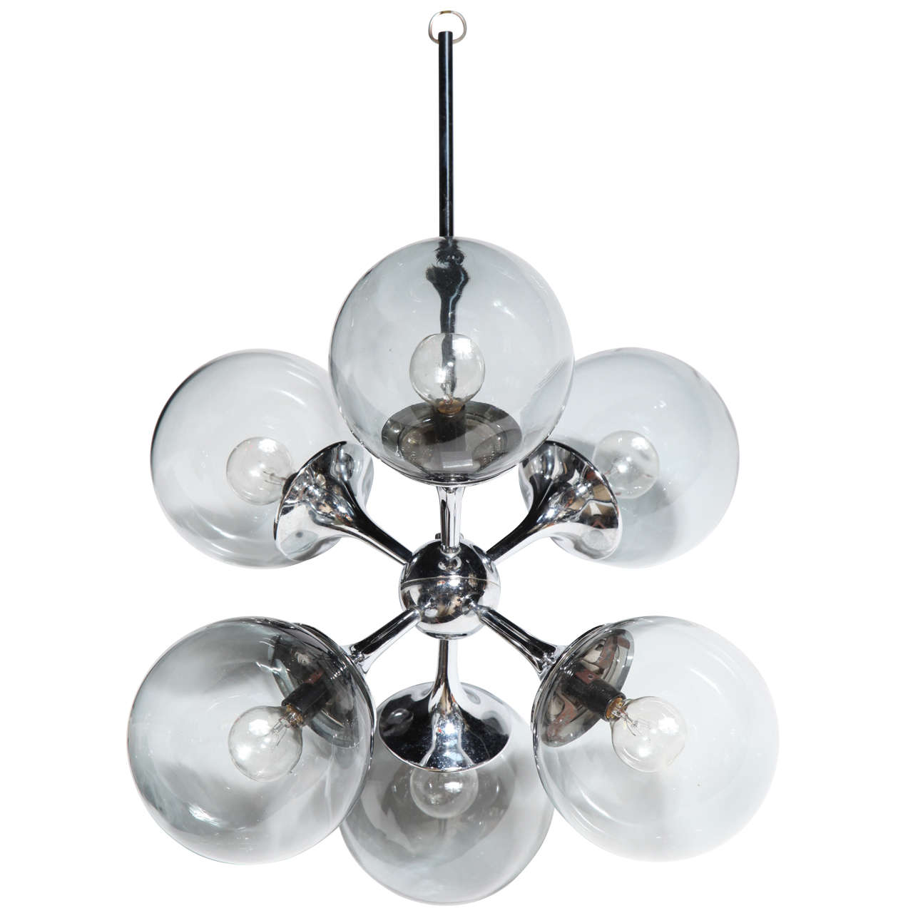 small Sputnik polished Chrome Lightolier Pendant at 1stDibs