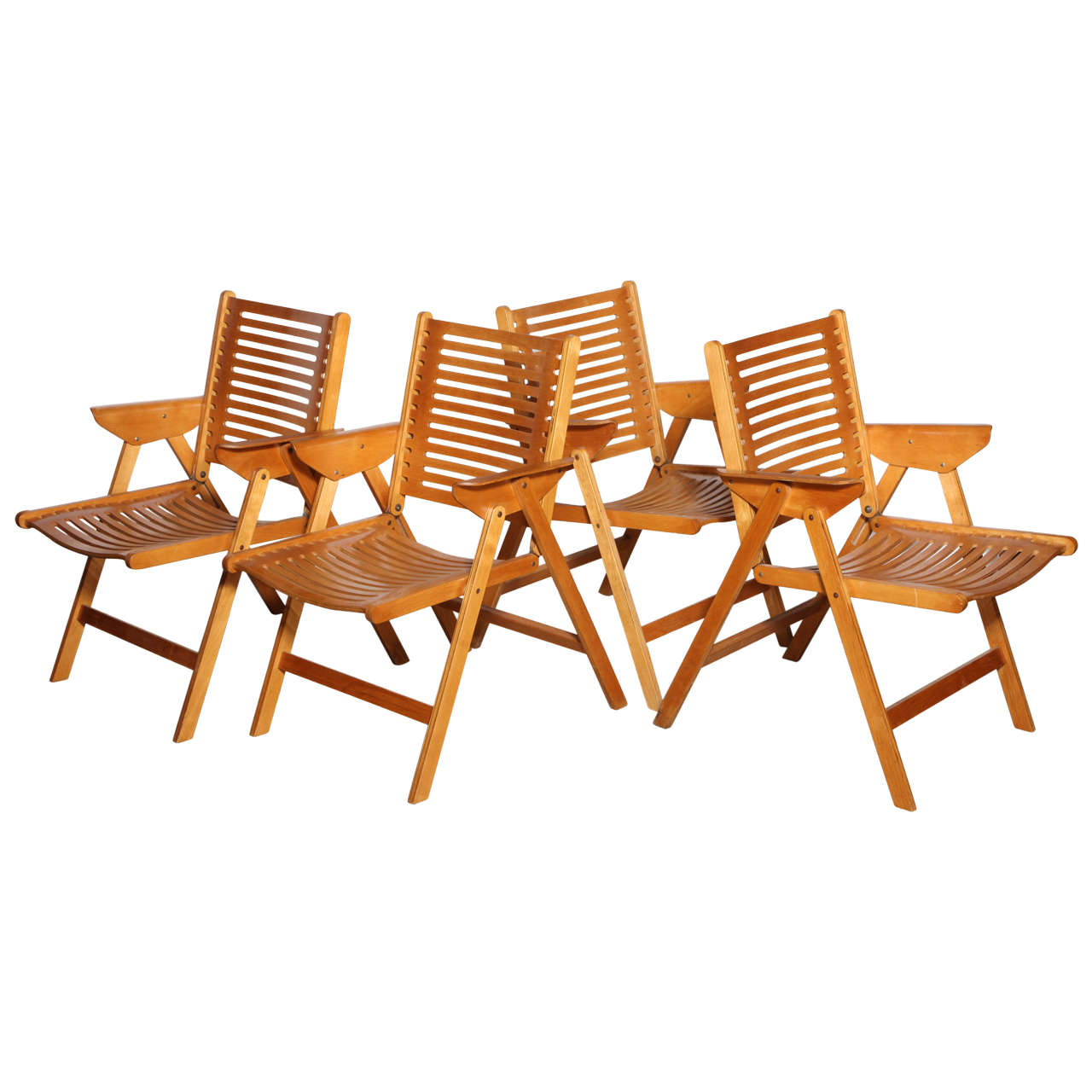 set of 4 Niko Kralj Rex Folding Chairs at 1stDibs | rex stol, rex chair ...
