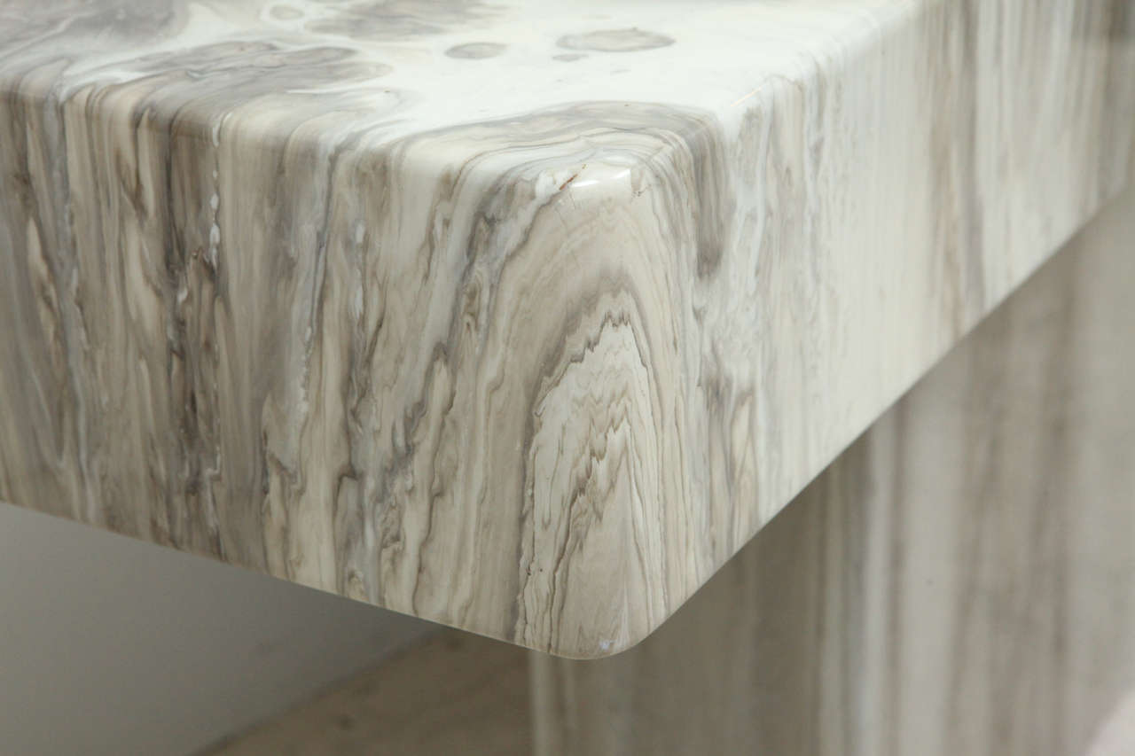 Faux Marble Resin Console at 1stDibs | resin marble, marble resin table