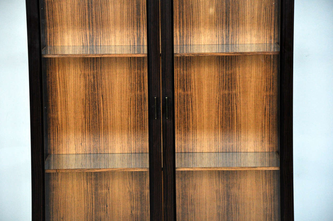 Exotic Rosewood and Brass Wall Hanging Curio Cabinet at 1stDibs | wall ...