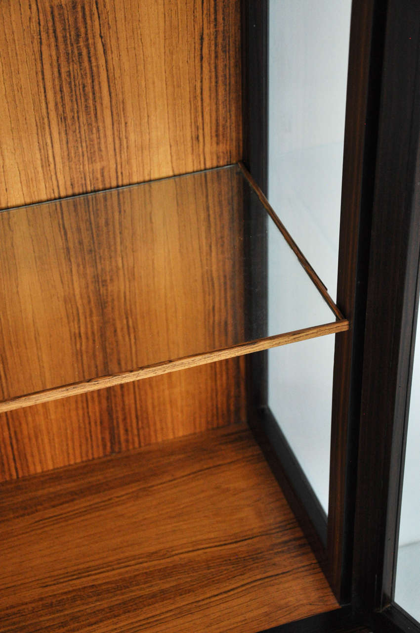 Exotic Rosewood and Brass Wall Hanging Curio Cabinet at 1stDibs | wall ...