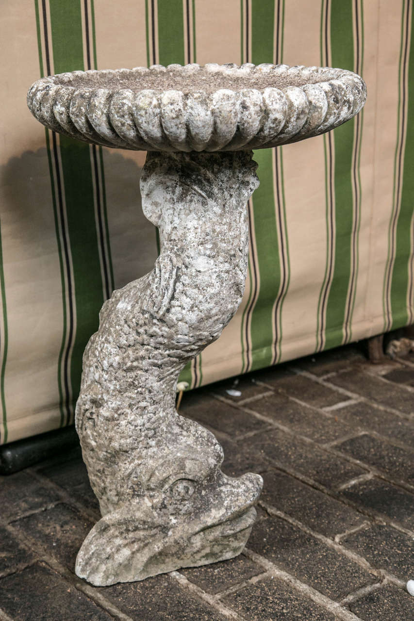Cast Stone Dolphin Bird Bath at 1stDibs | dolphin birdbath, bird bath ...