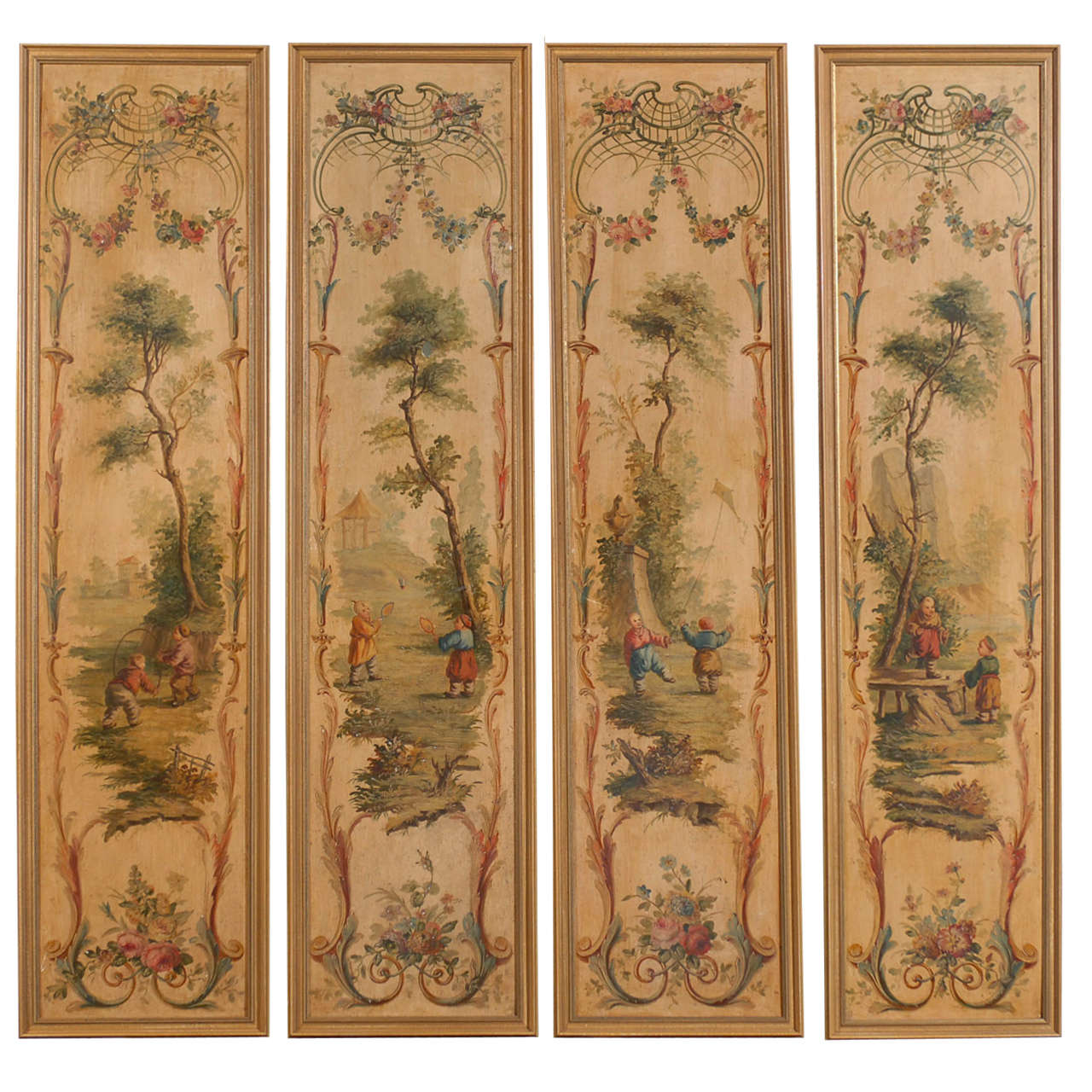 Set of Four French Panels in the Chinese Style at 1stDibs