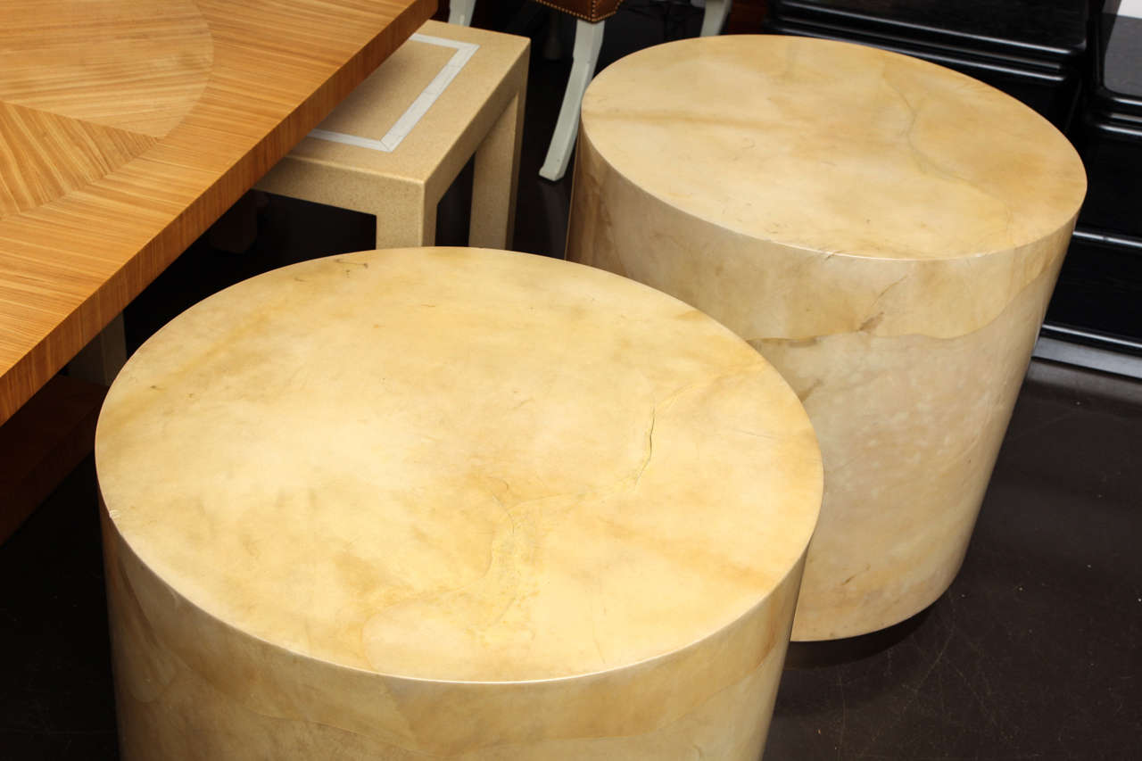 Pair of Parchment Tables at 1stDibs