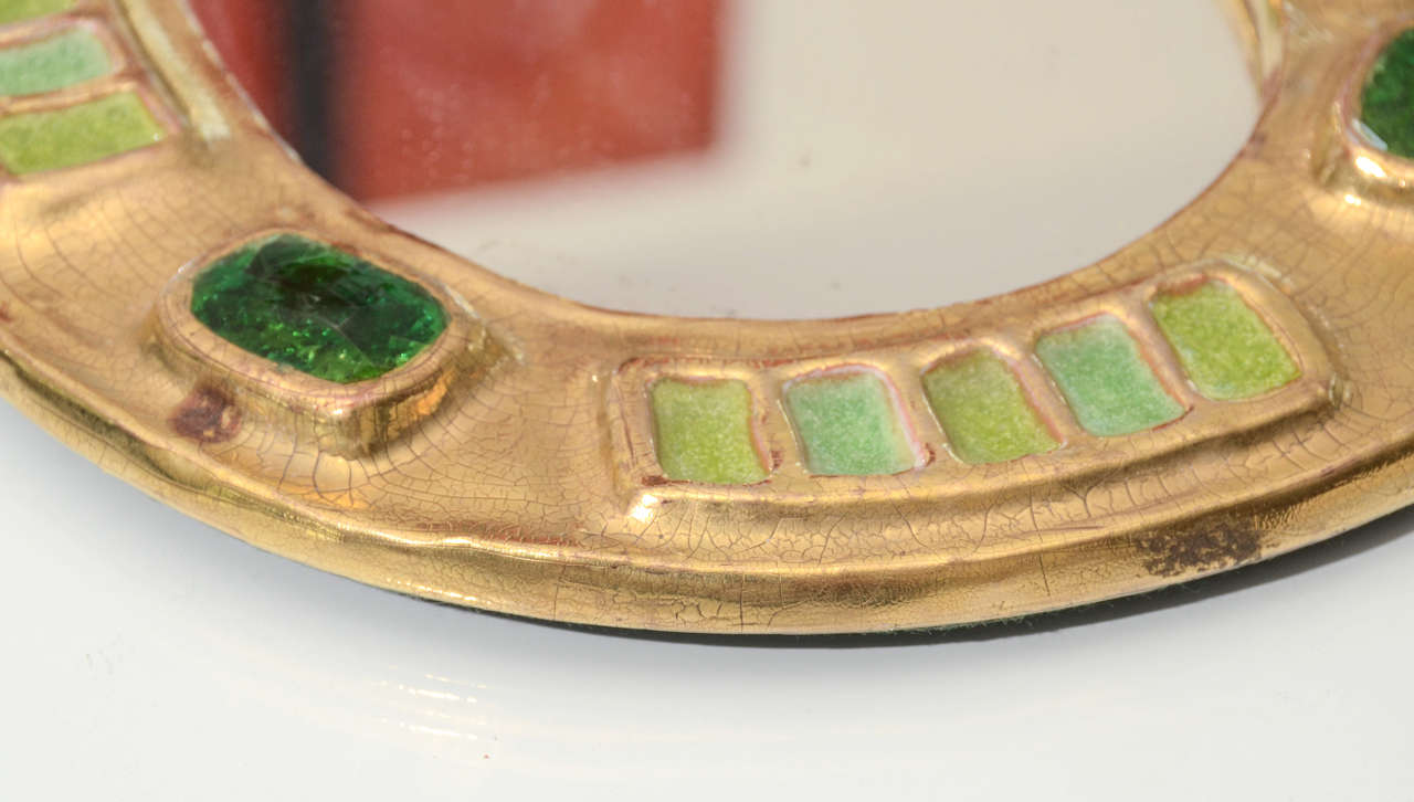 Pair of Very Stylish Small Ceramic Mirrors from France For Sale at 1stDibs