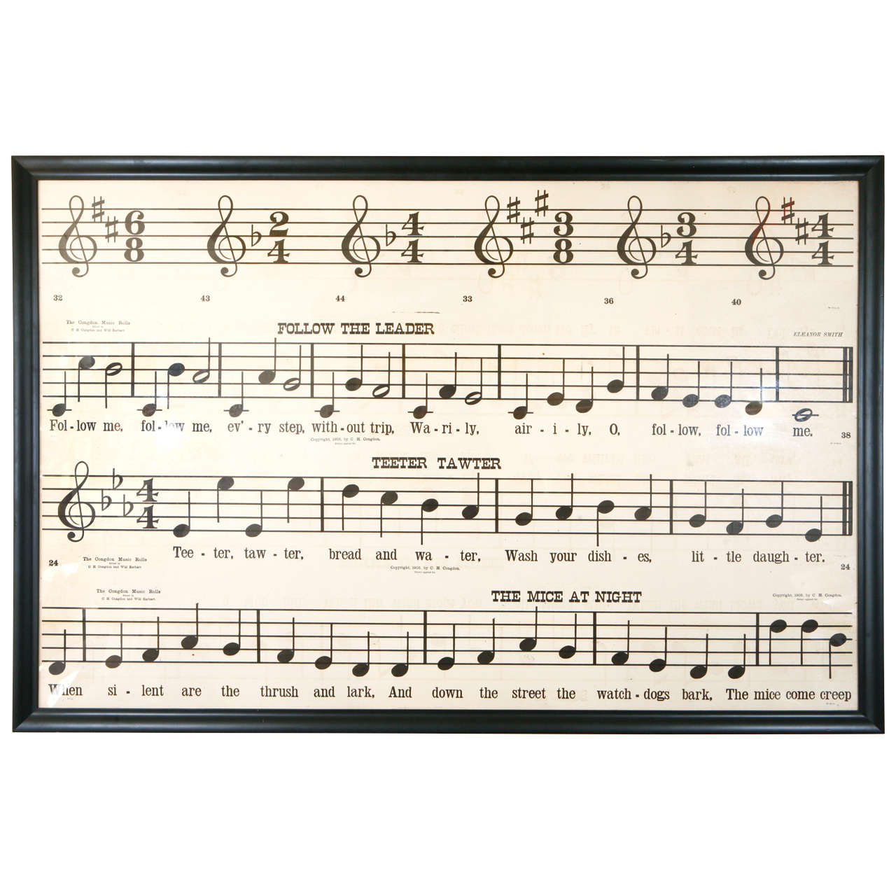 Vintage Framed C.H. Congdon Music Roll at 1stDibs