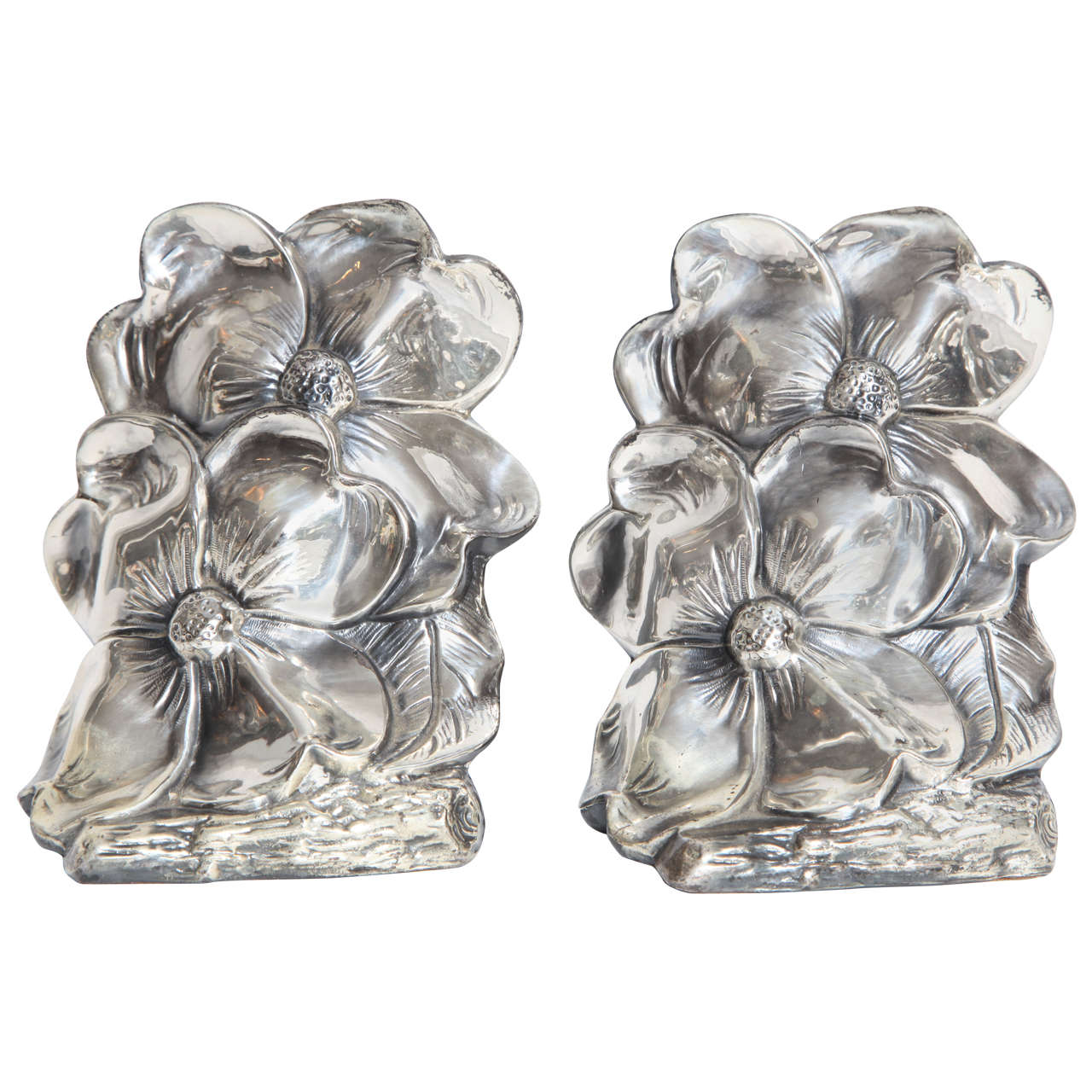 Pair of Artistic Flower Bookends at 1stDibs