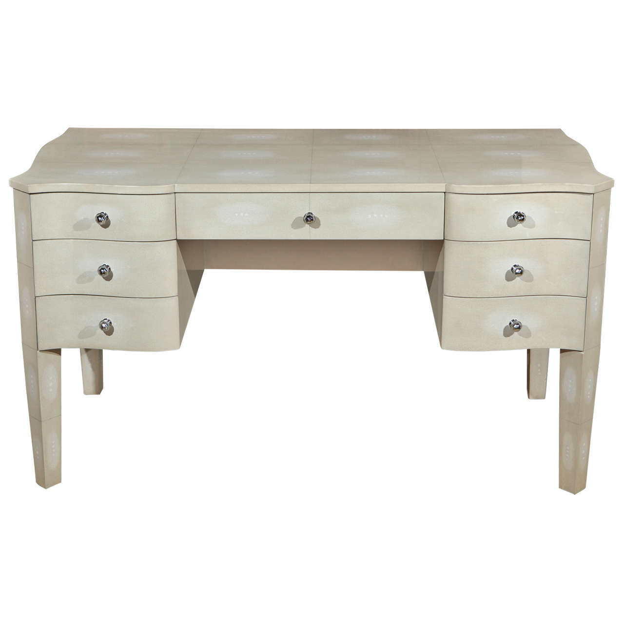 Dressing Vanity Table or Desk in Painted Faux Shagreen at 1stDibs