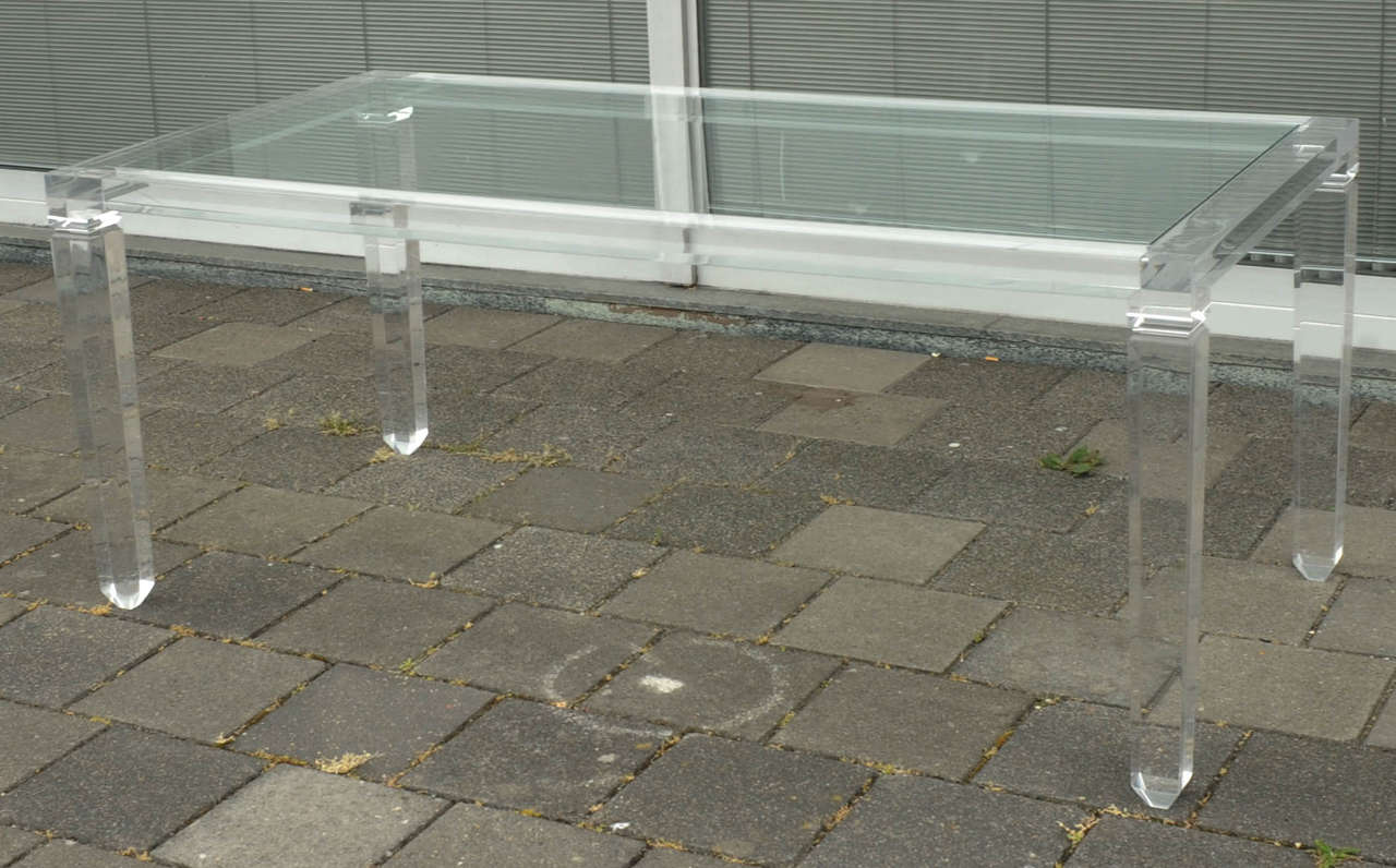Perspex and Glass Dining Table Made by Fabianart Roma at 1stDibs
