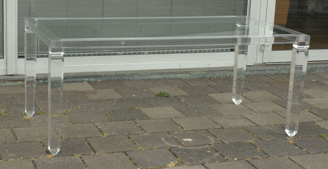 Perspex and Glass Dining Table Made by Fabianart Roma at 1stDibs