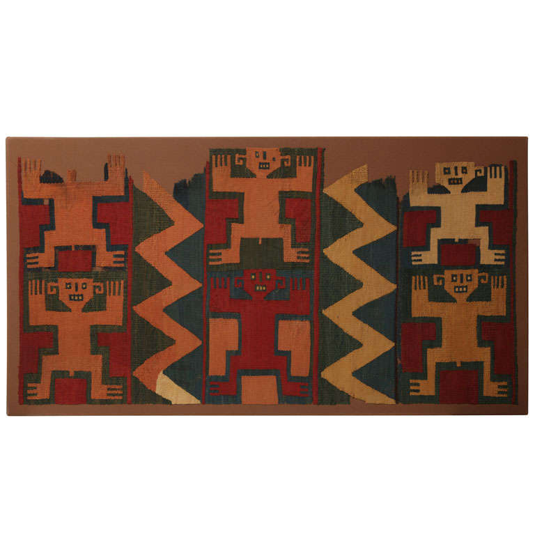 Pre Columbian Nazca Graphic Four Figure Textile Panel For Sale at 1stDibs