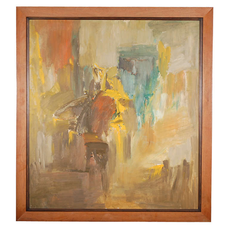 Large Abstract Mid-Century Painting at 1stDibs
