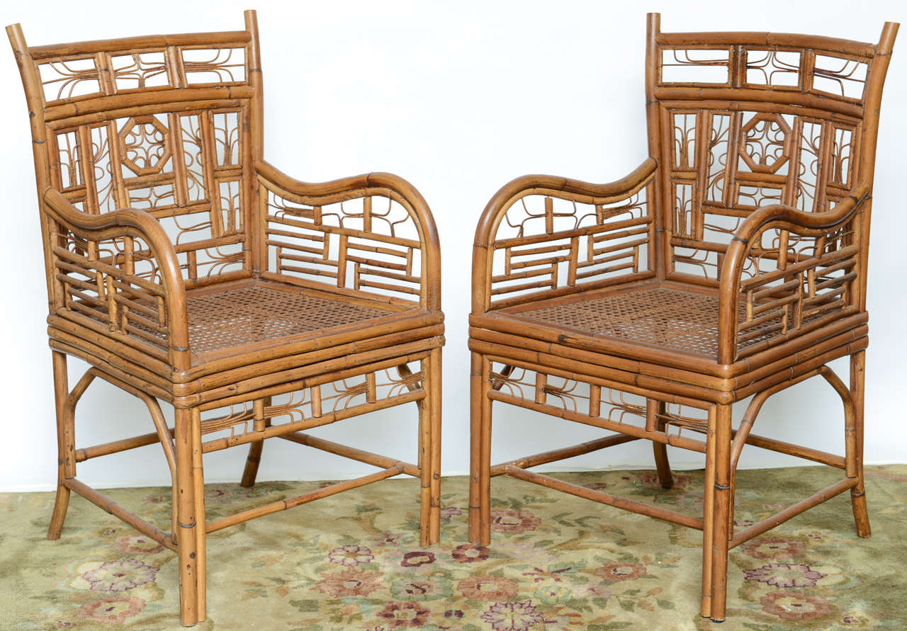 Superb Set of Vintage Bamboo Armchairs at 1stDibs