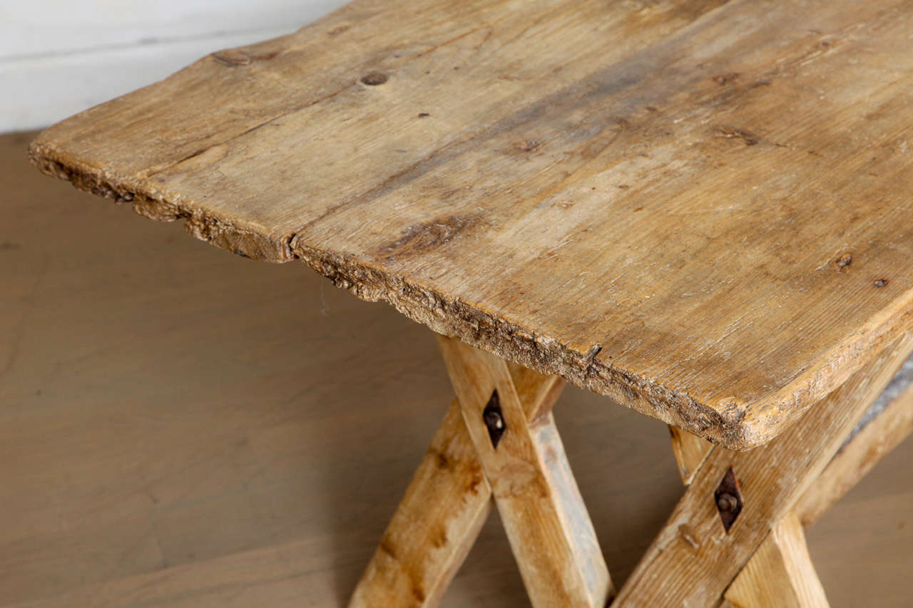 Rare Dolomites Pine Wood Dining or Console Trestle Table, 18th Century ...