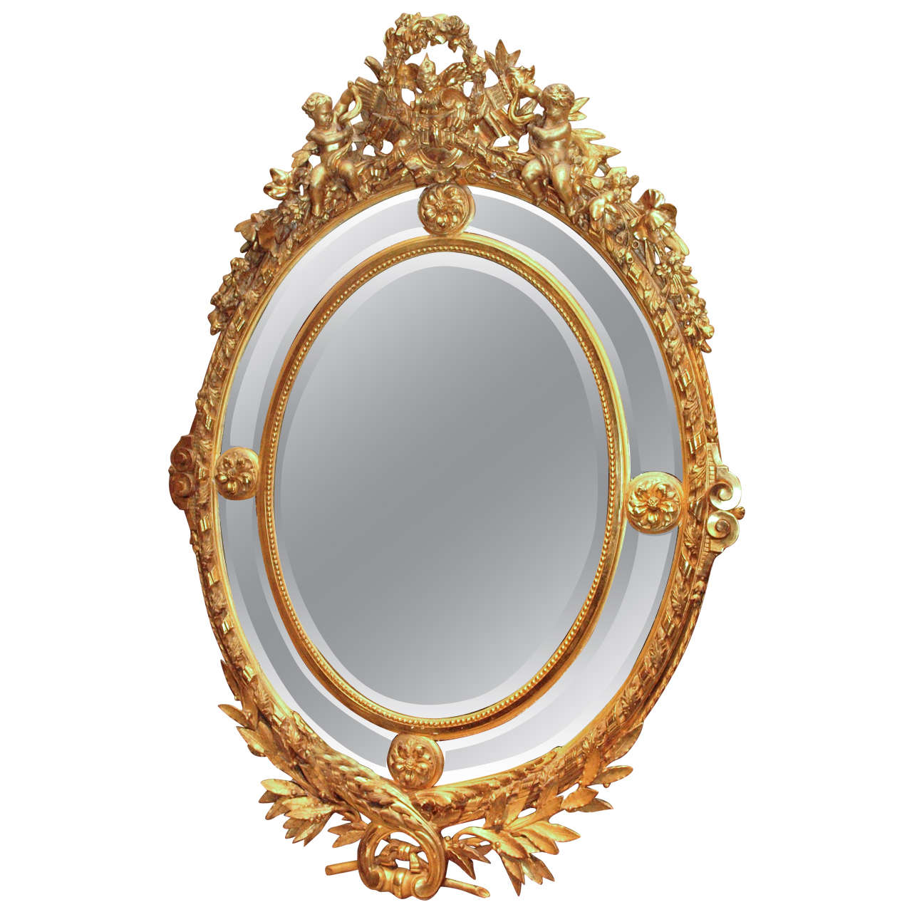 Antique French Museum Quality Louis XVI Gold Leaf Mirror For Sale at ...