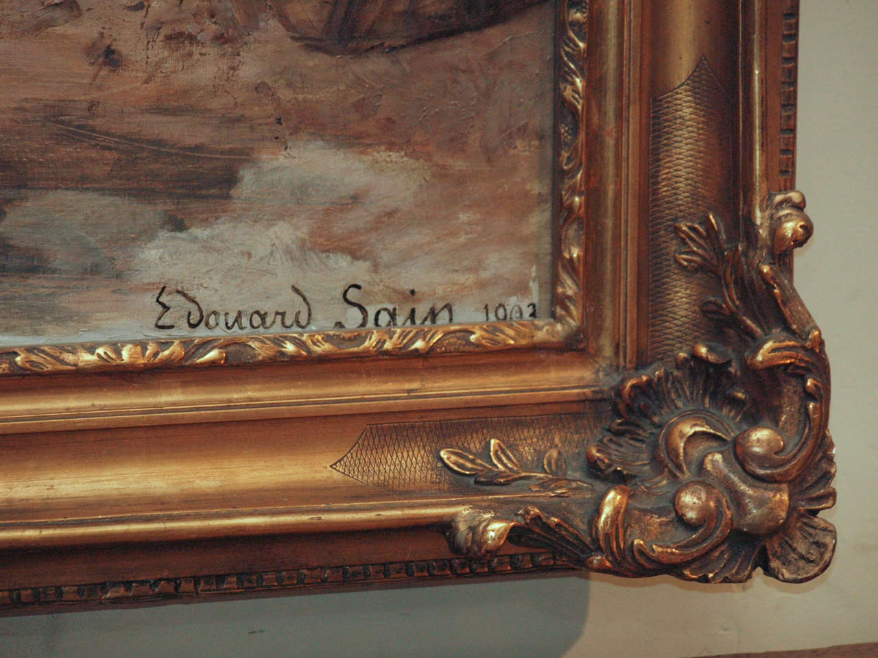 Antique Superb Beaux Arts Oil Painting on Canvas For Sale at 1stDibs