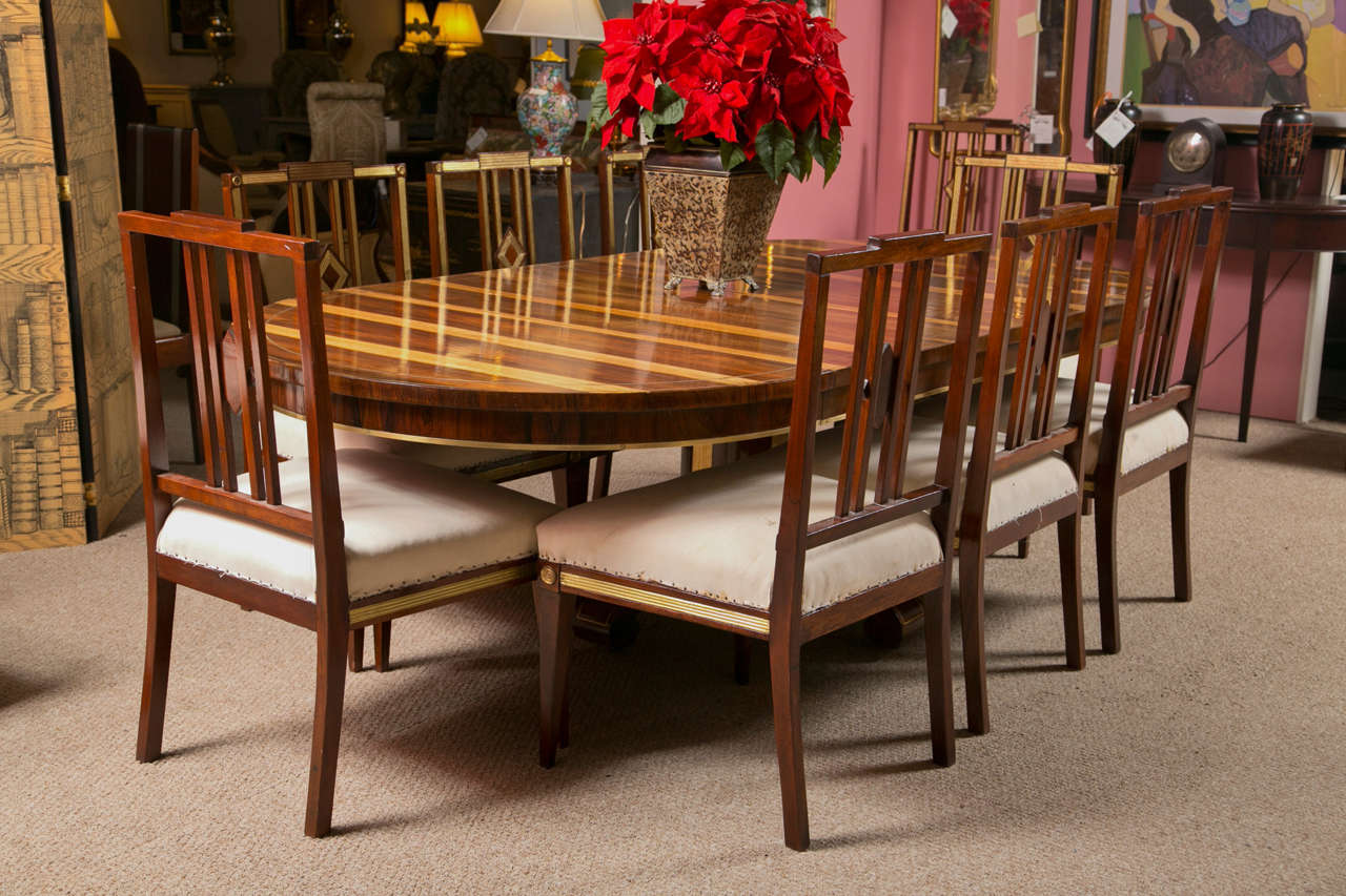 19th C Rosewood Russian Style Dining Table Gilt Wooden Designs Pedestal ...