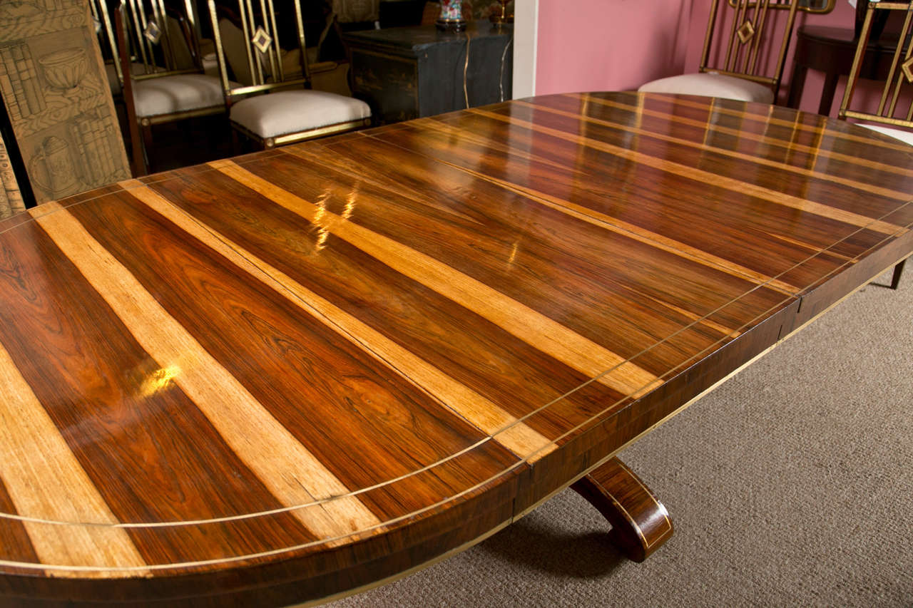 19th C Rosewood Russian Style Dining Table Gilt Wooden Designs Pedestal ...