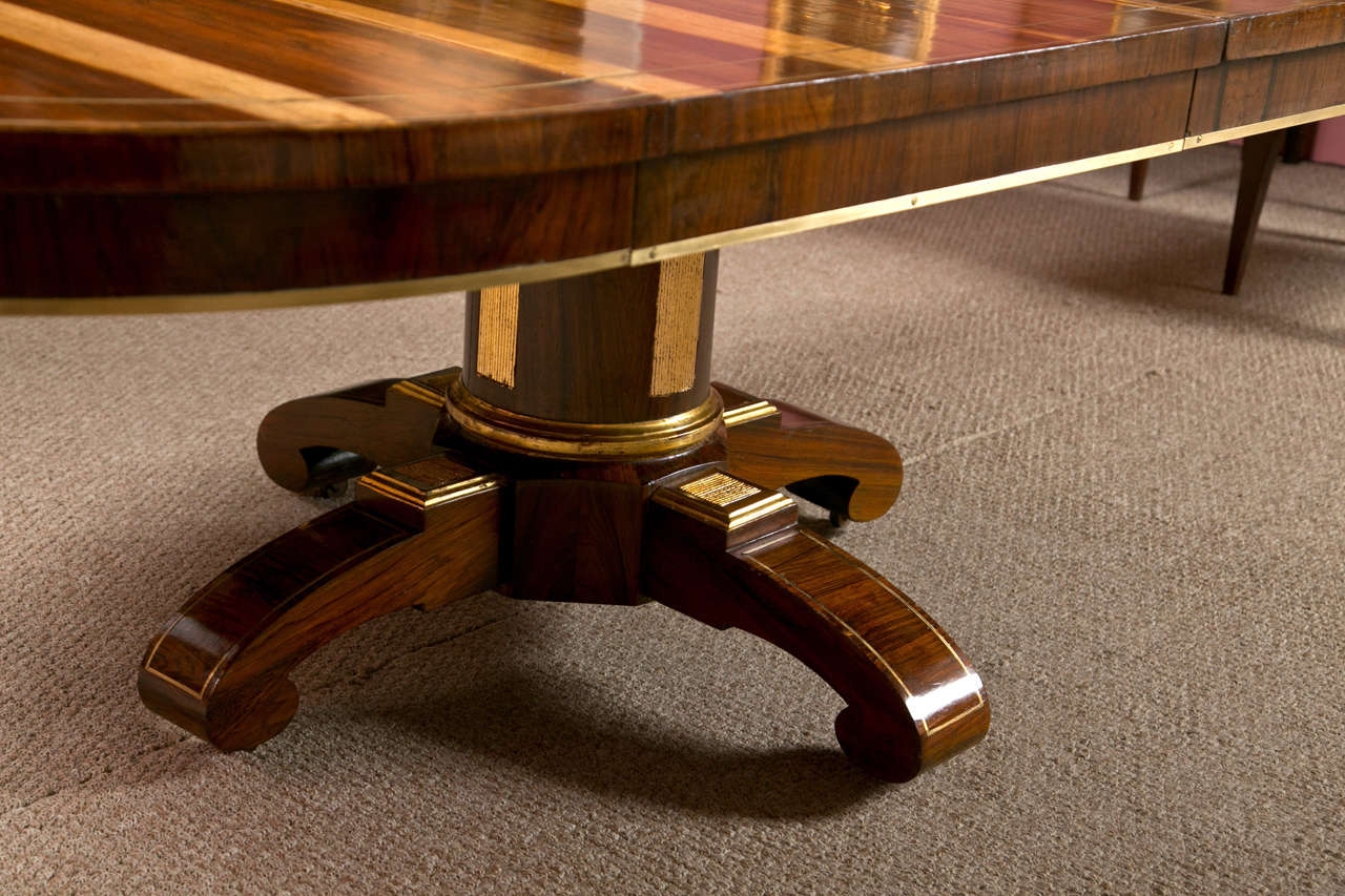19th C Rosewood Russian Style Dining Table Gilt Wooden Designs Pedestal ...