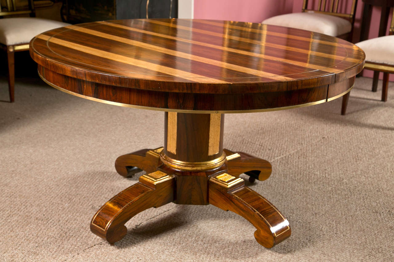 19th C Rosewood Russian Style Dining Table Gilt Wooden Designs Pedestal ...