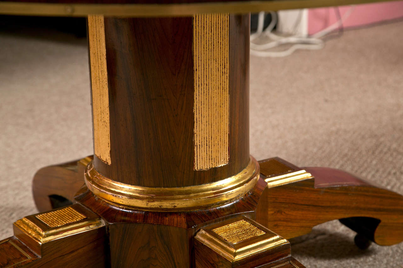 19th C Rosewood Russian Style Dining Table Gilt Wooden Designs Pedestal ...