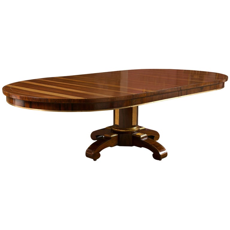 19th C Rosewood Russian Style Dining Table Gilt Wooden Designs Pedestal ...