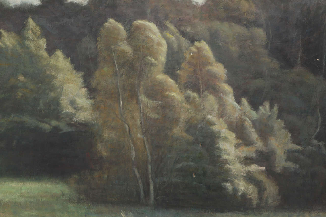 Peinture de paysage de Vilhelm Tetens, Danemark, datant d'environ 1938 ...