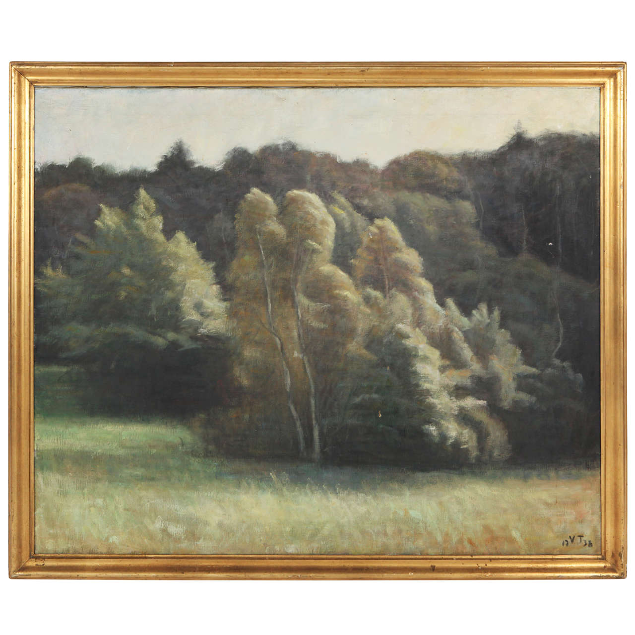 Landscape Painting by Vilhelm Tetens, Denmark, circa 1938 For Sale at ...