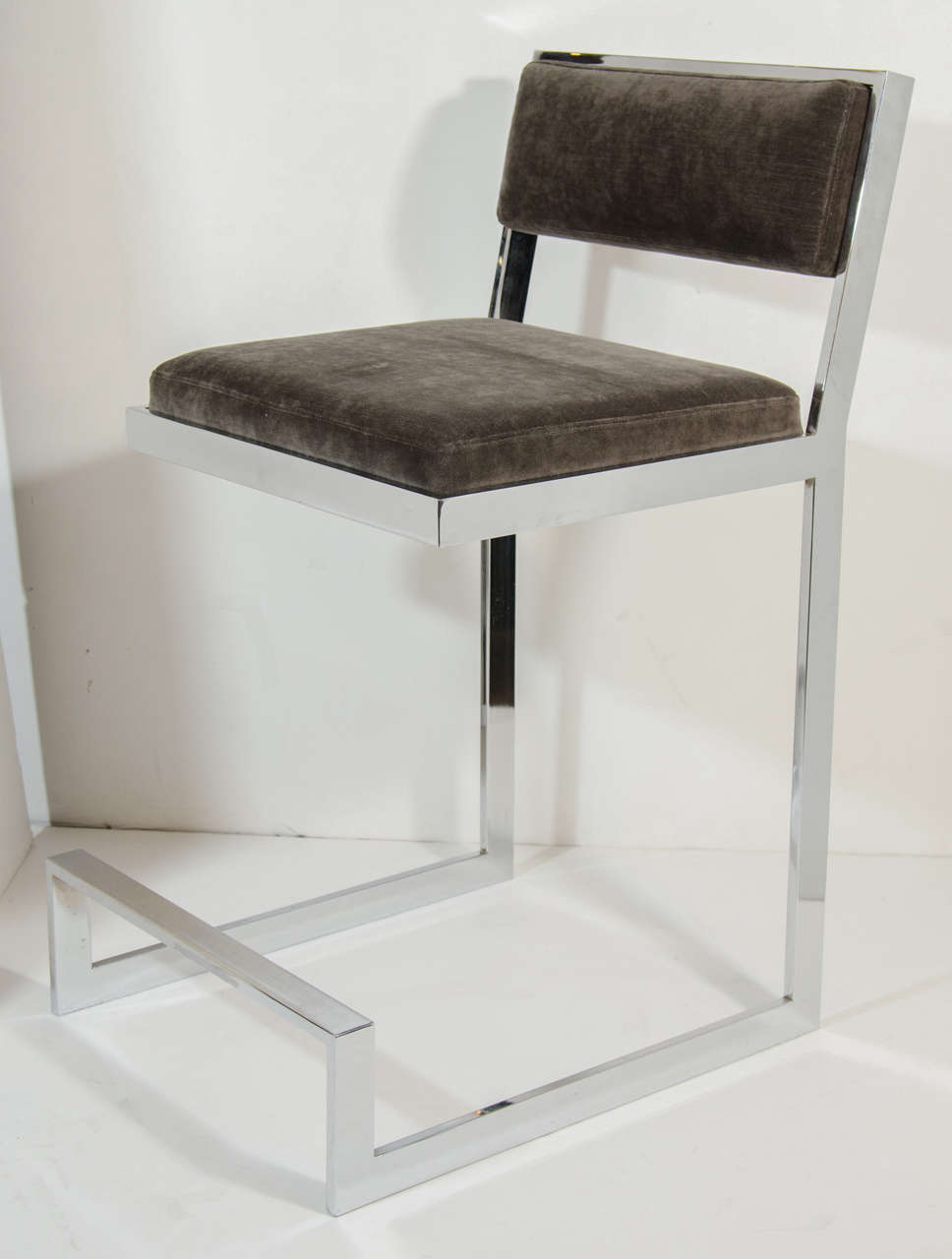 Pair of Vintage Luxe Bar Stools by Milo Baughman at 1stDibs