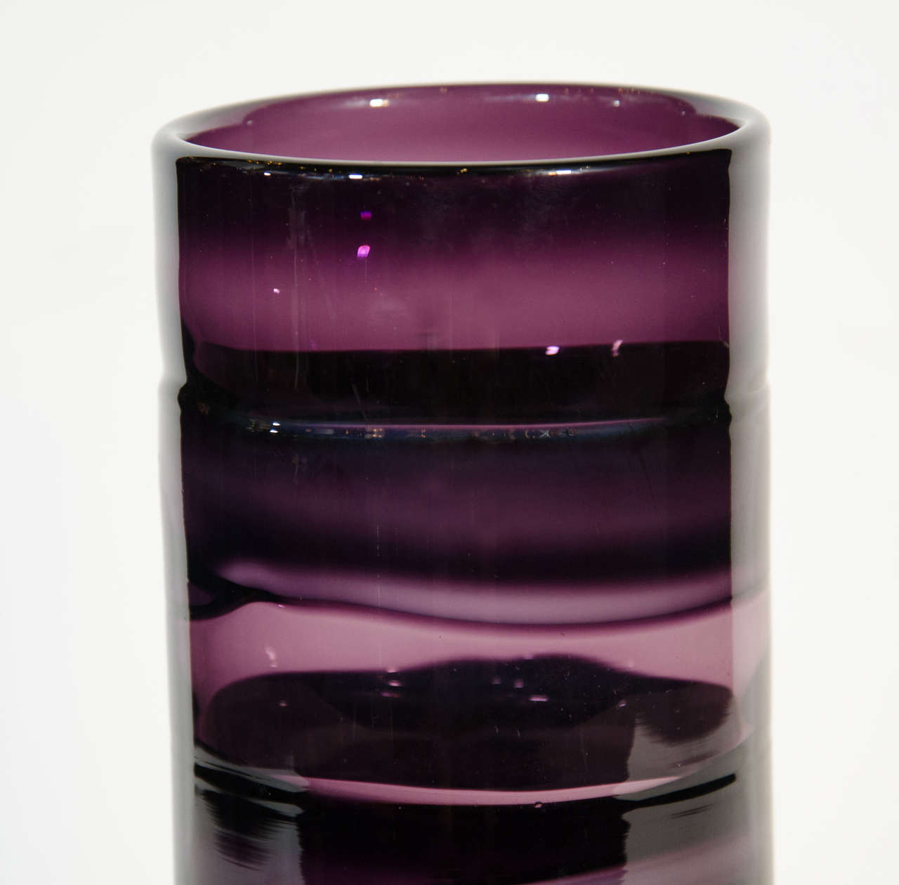 Modern Murano Glass Vase in Gradient Hues of Violet at 1stDibs