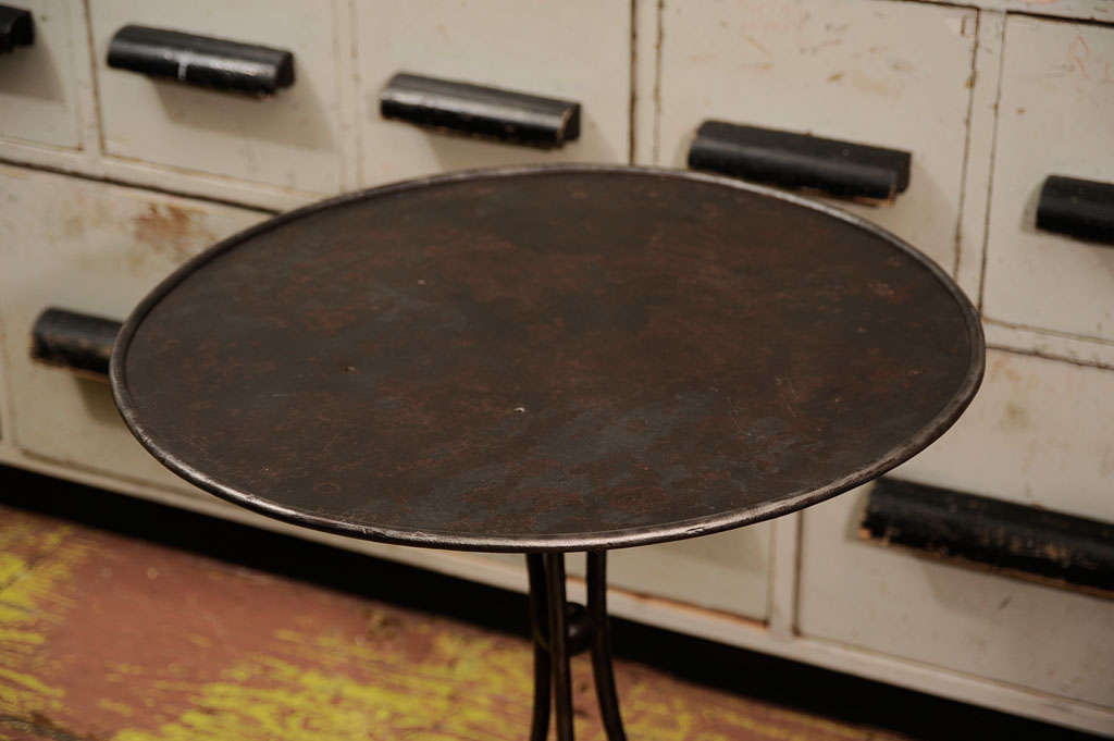 French Adjustable Top Metal Bistro Table at 1stDibs