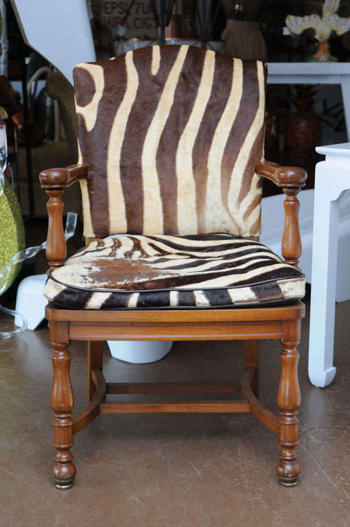 Zebra Skin Chair at 1stDibs