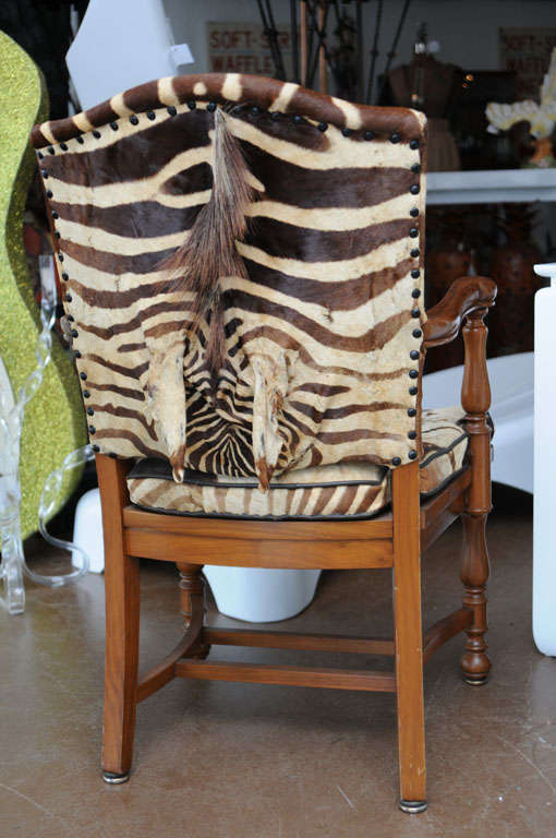 Zebra Skin Chair at 1stDibs