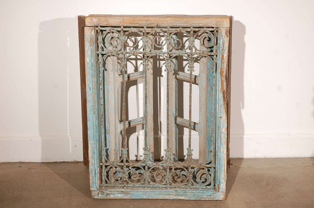 Antique Moroccan Window with Iron Screen at 1stDibs | moroccan window ...