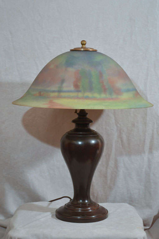 Reverse Painted Table Lamp at 1stDibs | reverse hand painted table lamps