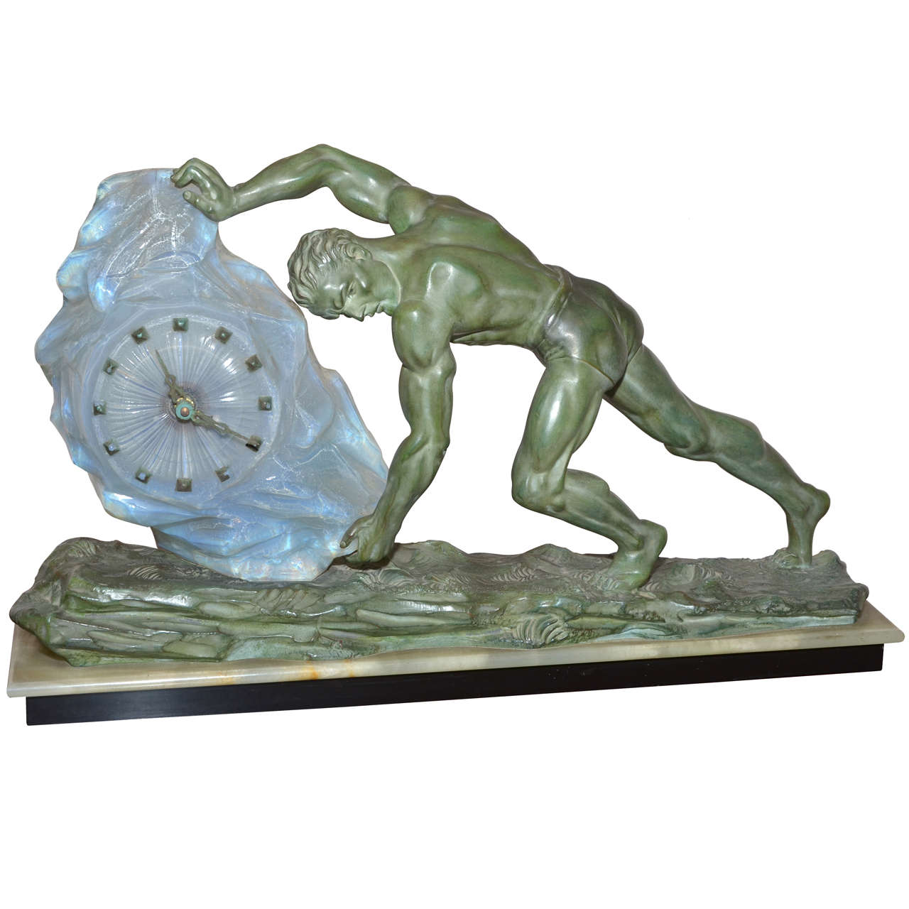 1950s Clock with Sisyphus Pushing a Boulder For Sale at 1stDibs ...