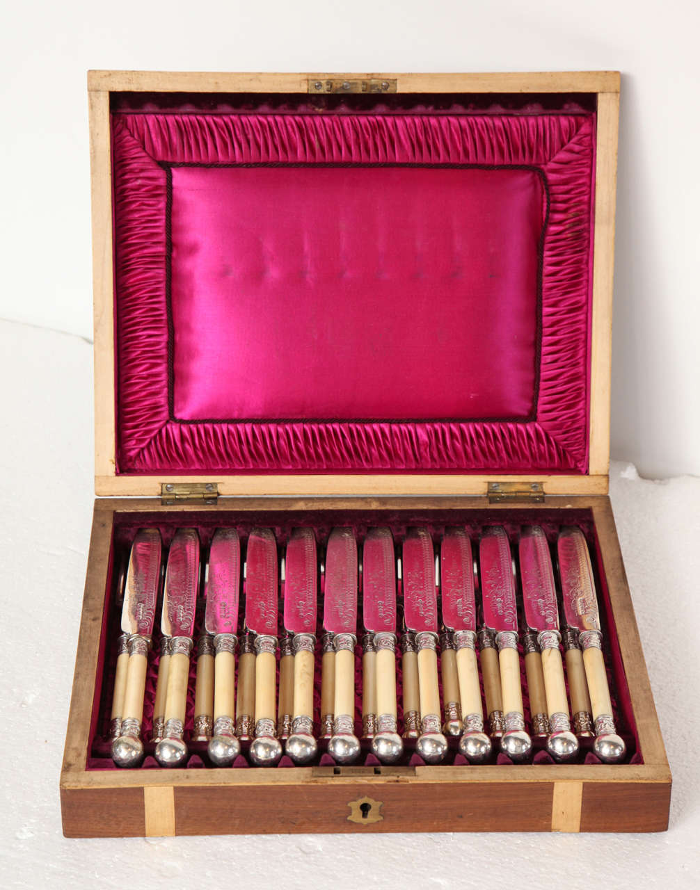 Late 19th Century Set of Twelve Fruit Knives and Forks, Silver Plate at 1stDibs