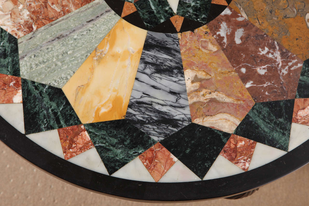 Unusual Coffee Table With Carved Legs and Specimen Marble Top at 1stDibs