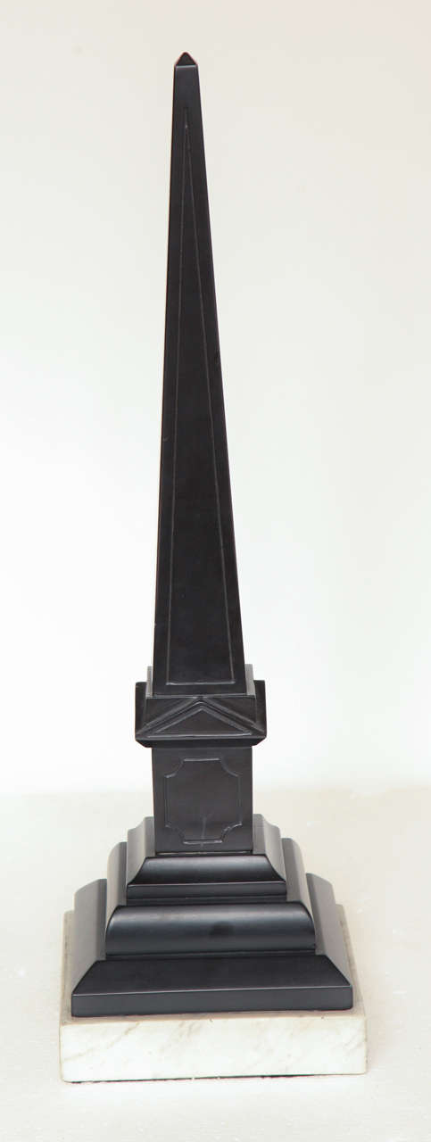 19th Century Belgian Black Marble Obelisk For Sale at 1stdibs