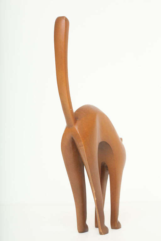 Hagenauer Wooden Cat Sculpture at 1stDibs