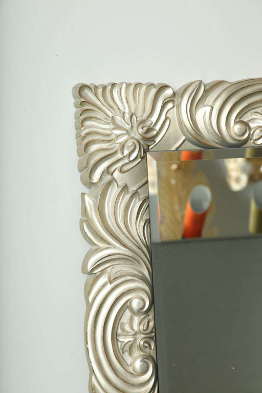 Italian Silver Gilded Mirror For Sale at 1stDibs