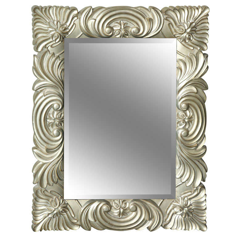 Italian Silver Gilded Mirror For Sale at 1stDibs