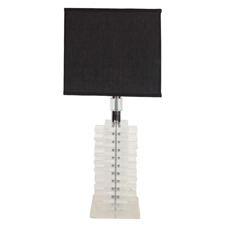 Modernist Stacked Lucite Lamp For Sale at 1stDibs