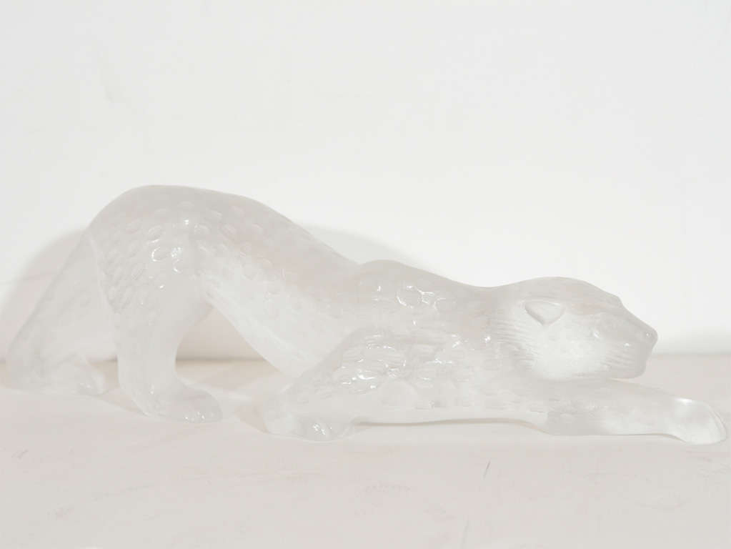 Modernist Lalique Crystal Leopard at 1stDibs | lalique leopard