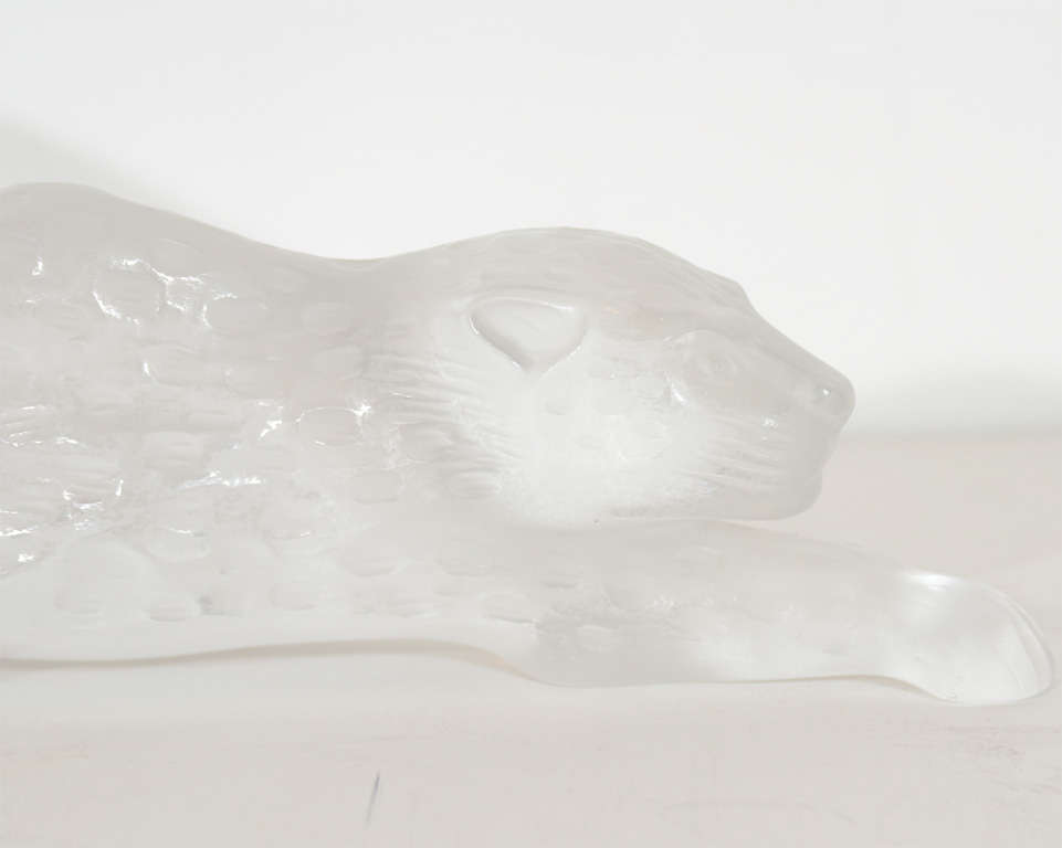 Modernist Lalique Crystal Leopard at 1stDibs | lalique leopard