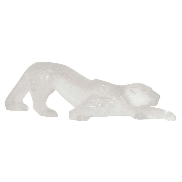 Modernist Lalique Crystal Leopard at 1stDibs | lalique leopard
